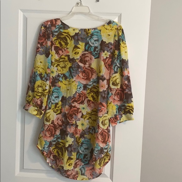 Arden B | Tops | Arden B Pastel Rainbow Floral Blouse | Poshmark